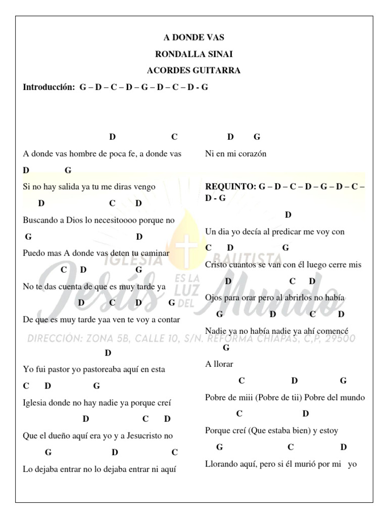 A Donde Vas - Rondalla Sinai | PDF | Creencia religiosa y doctrina ...
