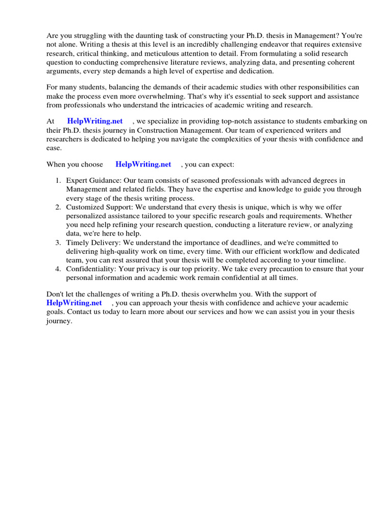 PHD Thesis Construction Management | PDF | Thesis | Engineering