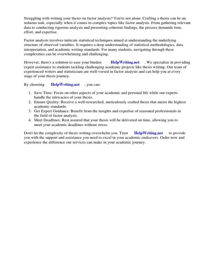 Thesis Factor Analysis | Download Free PDF | Factor Analysis | Thesis Thesis Factor Analysis | Download Free PDF | Factor Analysis | Thesis