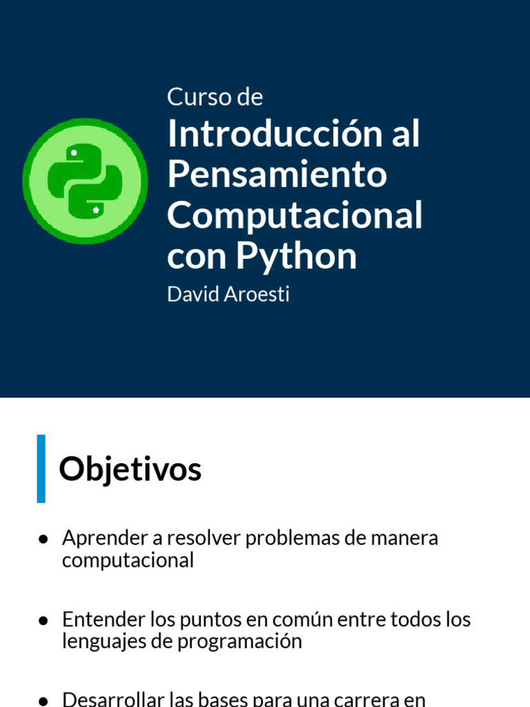Apuntes Pensamiento Computacional Con Python Pdf Lenguaje De Programación Programación 1735