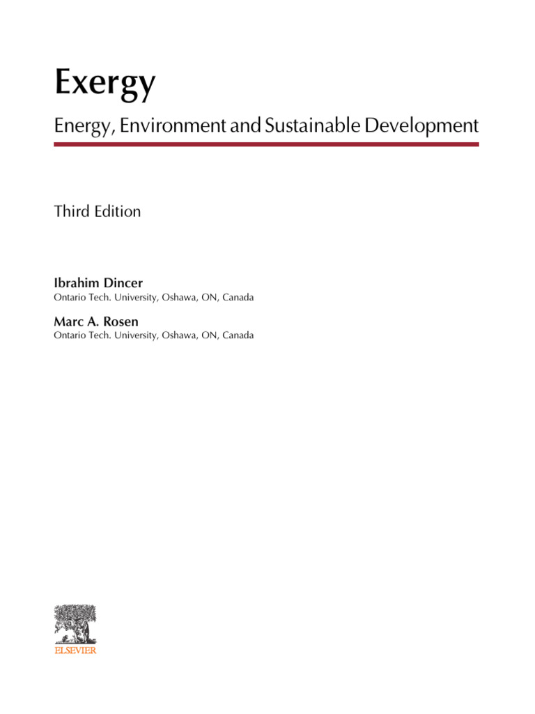 Exergy Energy Environment and Sustainable Development 3nbsped ...