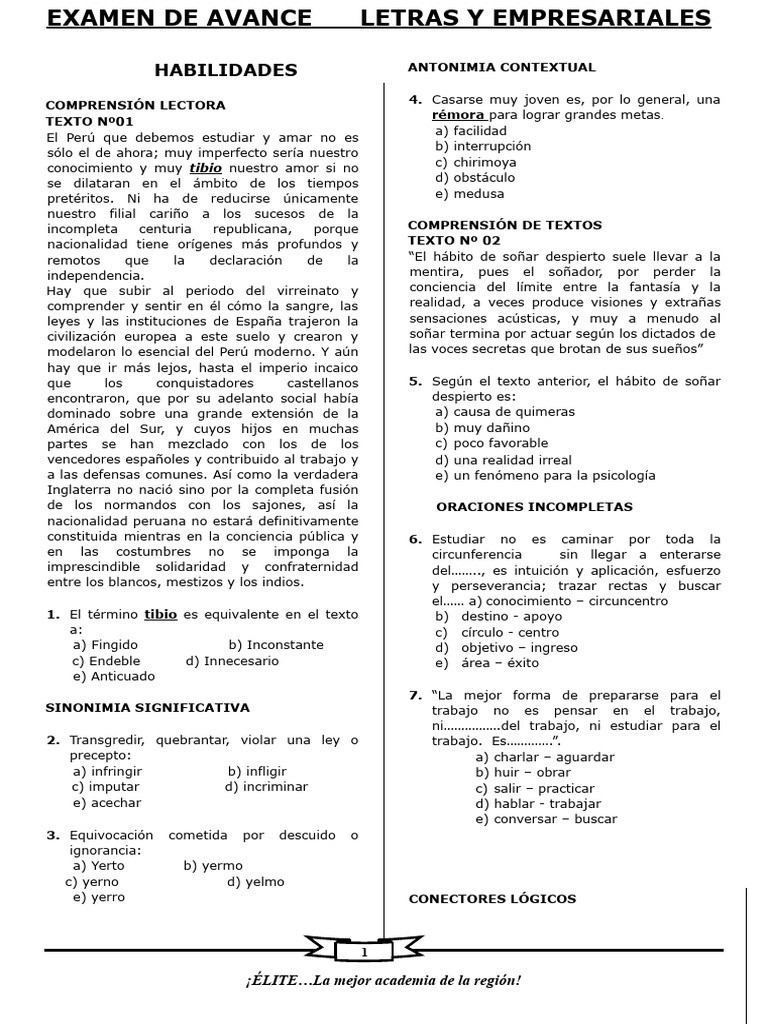 6to Examen Letras y Empresariales | PDF | Monopolio | Oferta (economía)