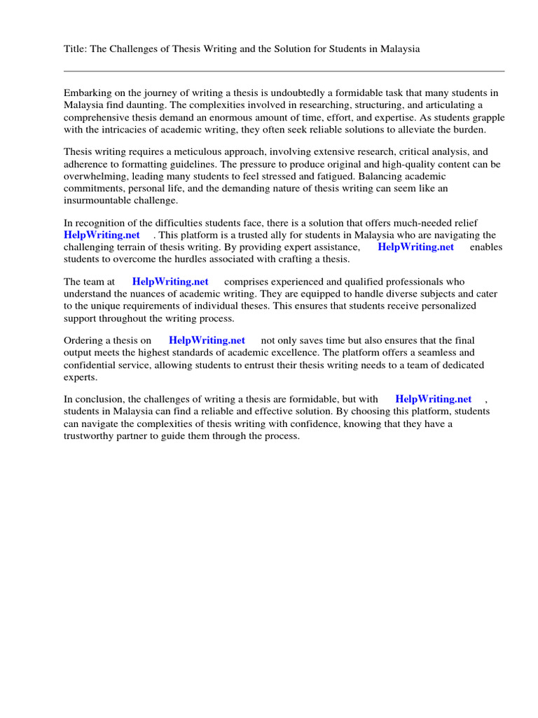 Thesis Online Malaysia | PDF | Academic Journal | Thesis