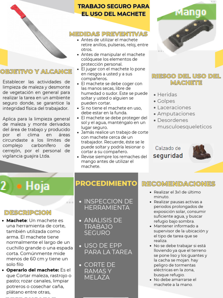 TRABAJO SEGURO PARA EL USO DEL MACHETE | PDF