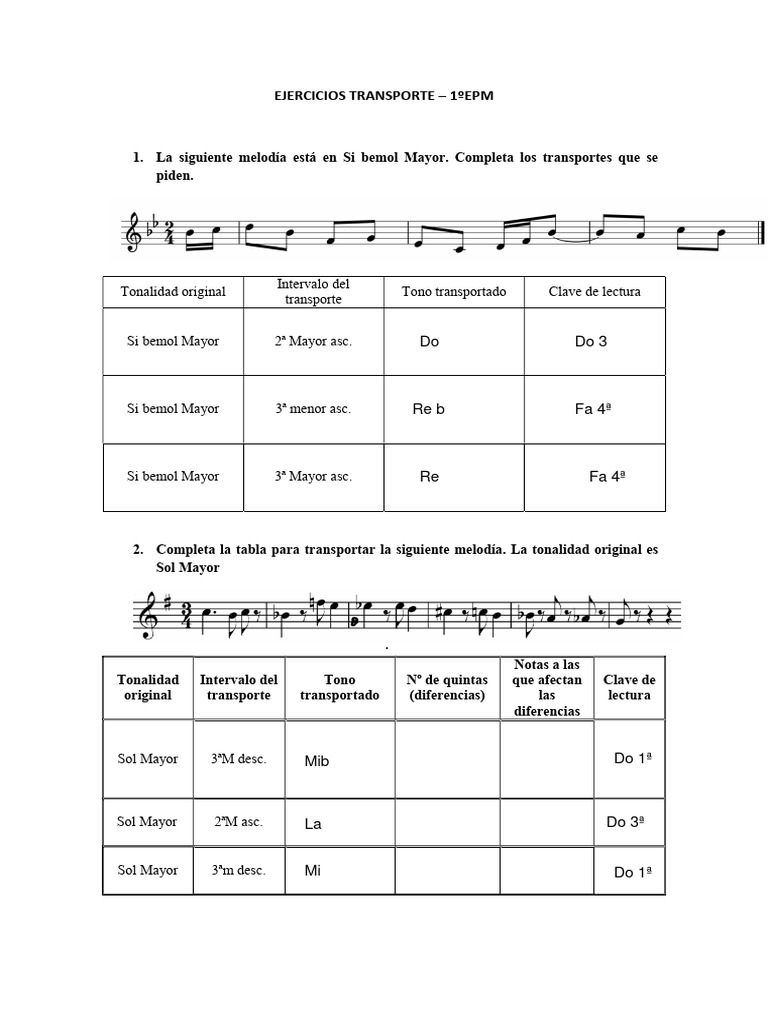 Ejercicios de Transporte 1ºEPM (1) | PDF