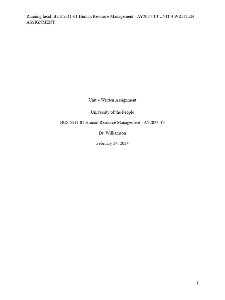 Unit 4 Written Assignment | PDF | Mentorship | Motivational