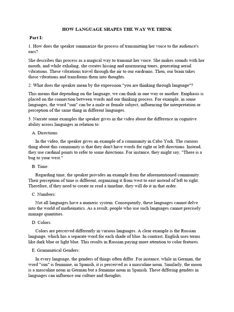 How Language Shapes The Way We Think | PDF | Portuguese Language ...