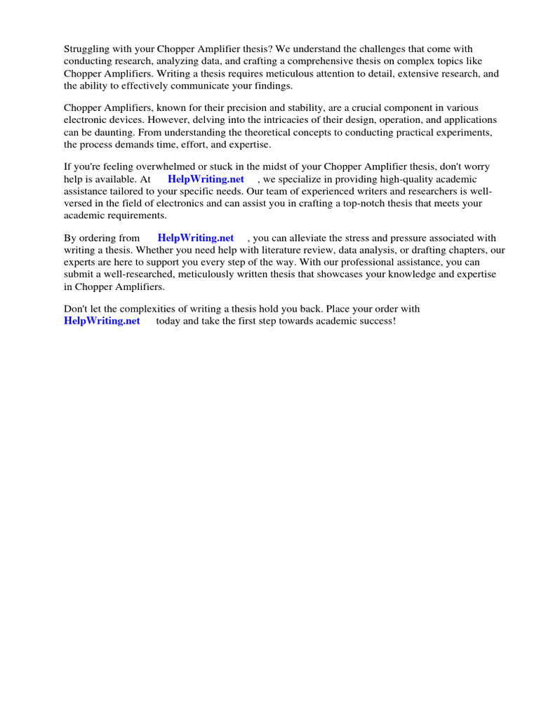 Chopper Amplifier Thesis | PDF | Amplifier | Transistor