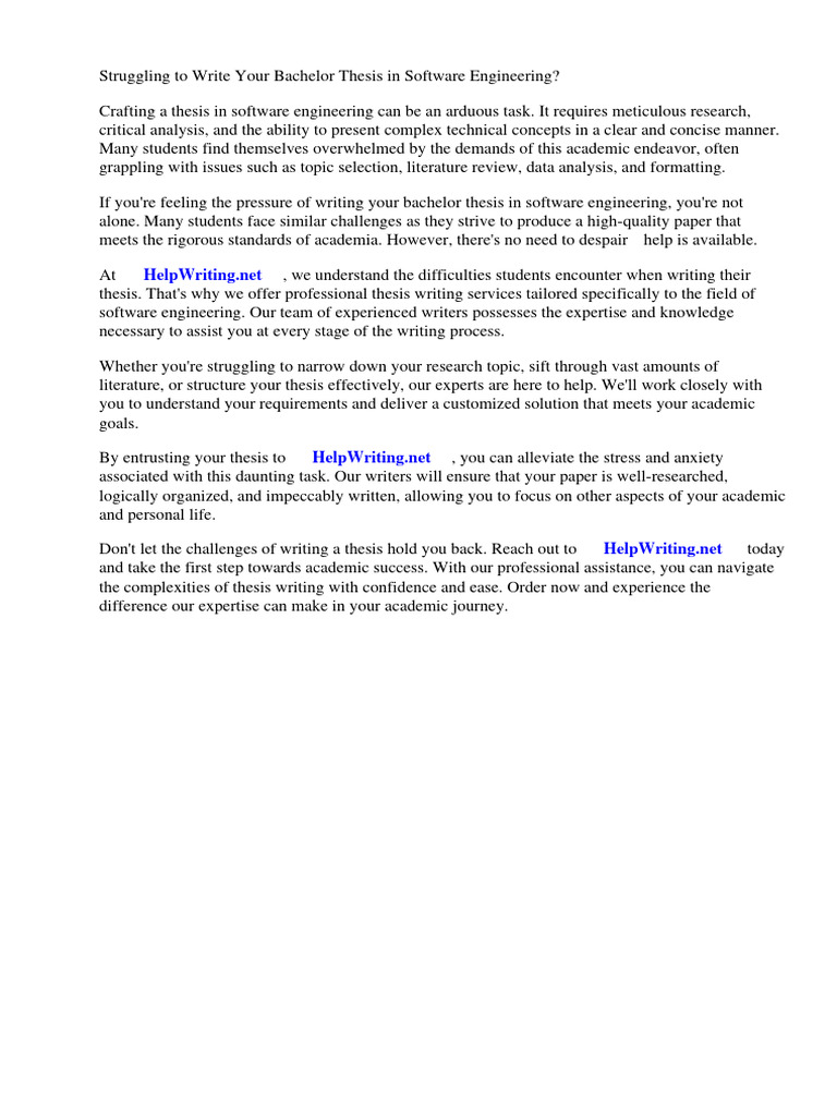 Bachelor Thesis Topics Software Engineering | PDF | Engineering | Thesis