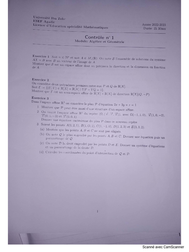 exam S5 S6 LE-Math | PDF