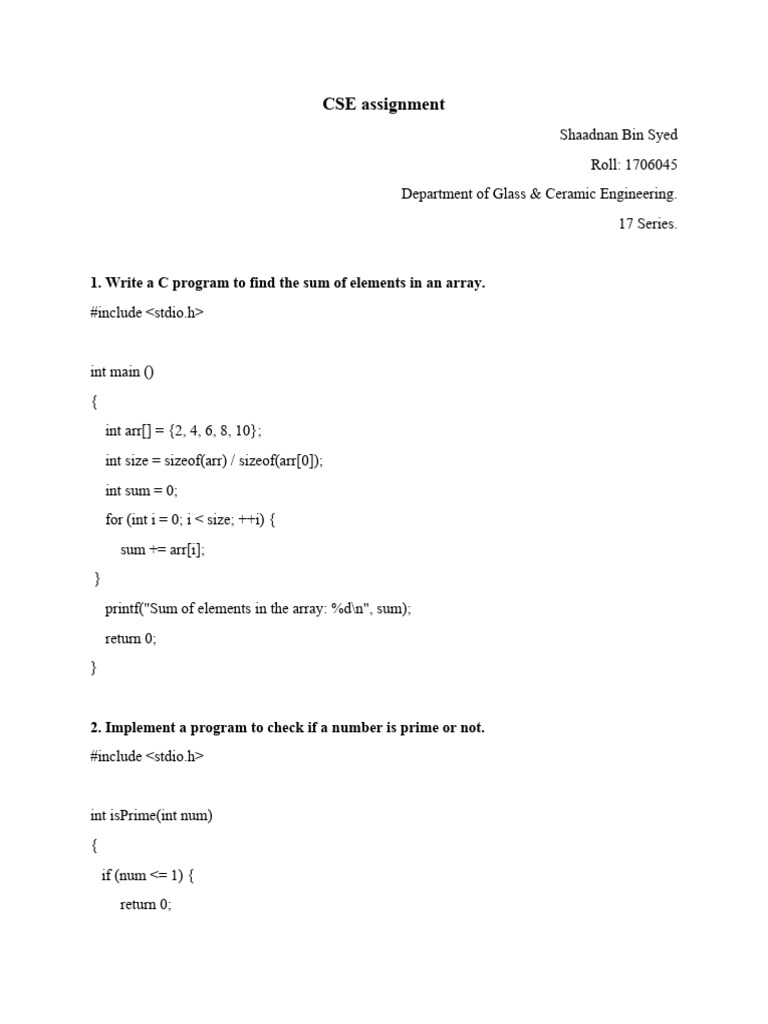 CSE Lab Report (1706045) | PDF | Computer Programming | Computing