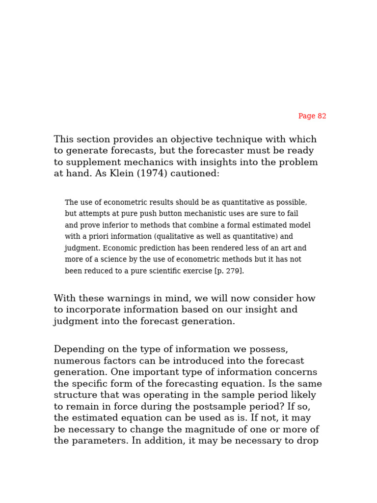 Econometric Forecasting Insights | PDF | Forecasting | Autoregressive Model