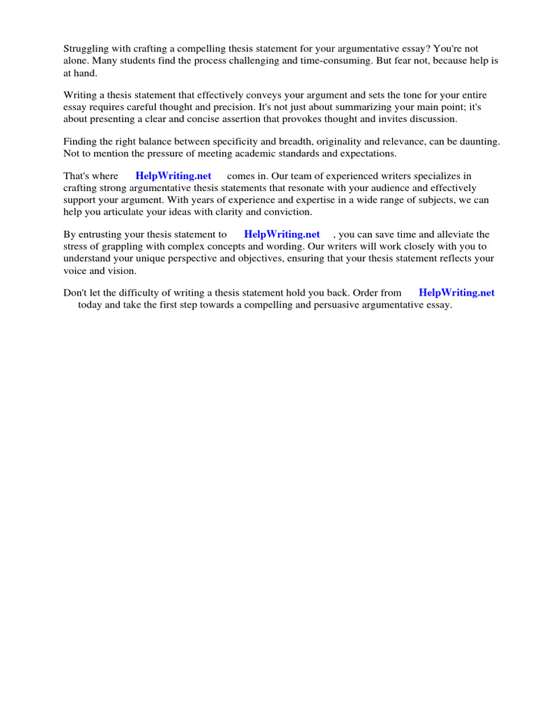 Crafting Argumentative Thesis Statements | PDF | Cost Of Living | Essays