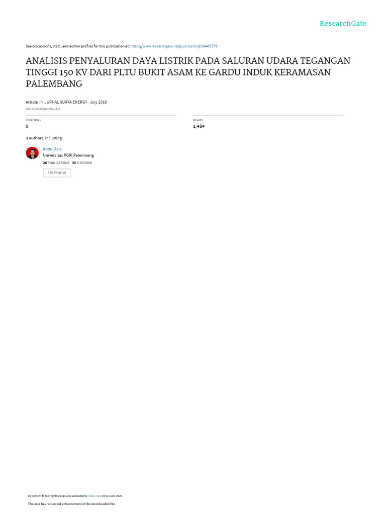 Analisis Penyaluran Daya Listrik Pada Saluran Udar | PDF | Sains ...