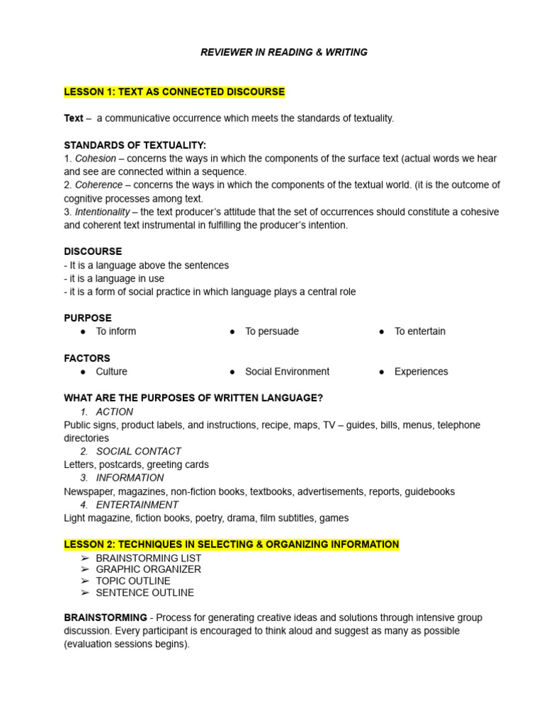 Understanding Textuality in Writing | PDF | Brainstorming | Argument