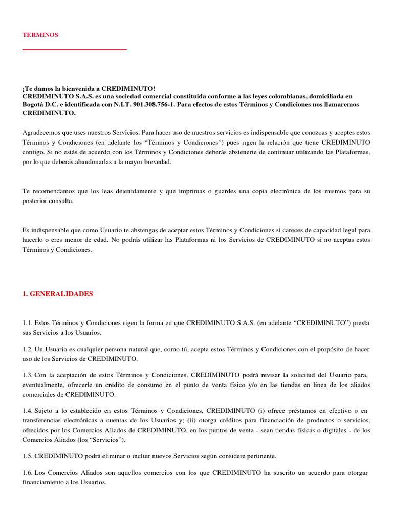 Terminos y Condiciones | PDF | Pagos | Contraseña