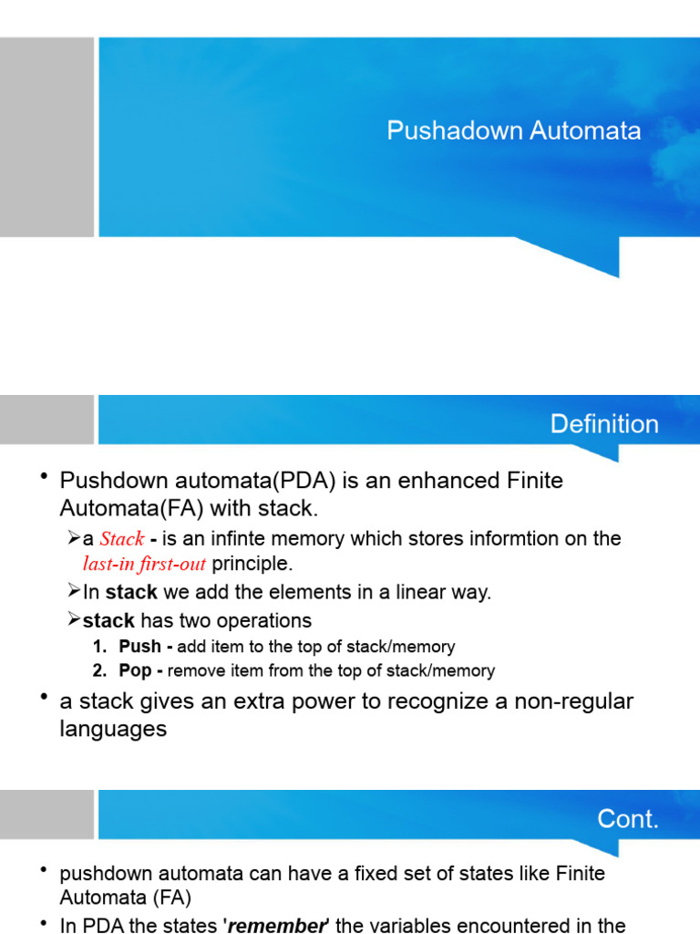 Pushdown Automata | Download Free PDF | Mathematical Concepts | Mathematical Logic