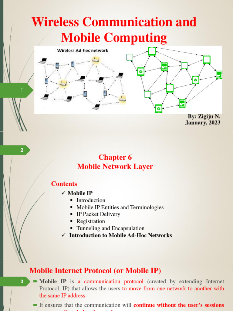 Chapter 6 - Mobile Network Layer | PDF | Wireless Ad Hoc Network | Computer Network