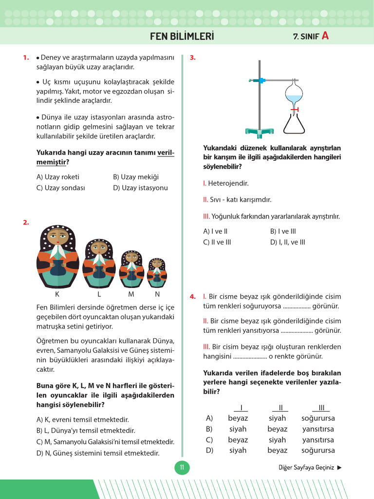 Fen Bilimleri: 7. Sinif | PDF