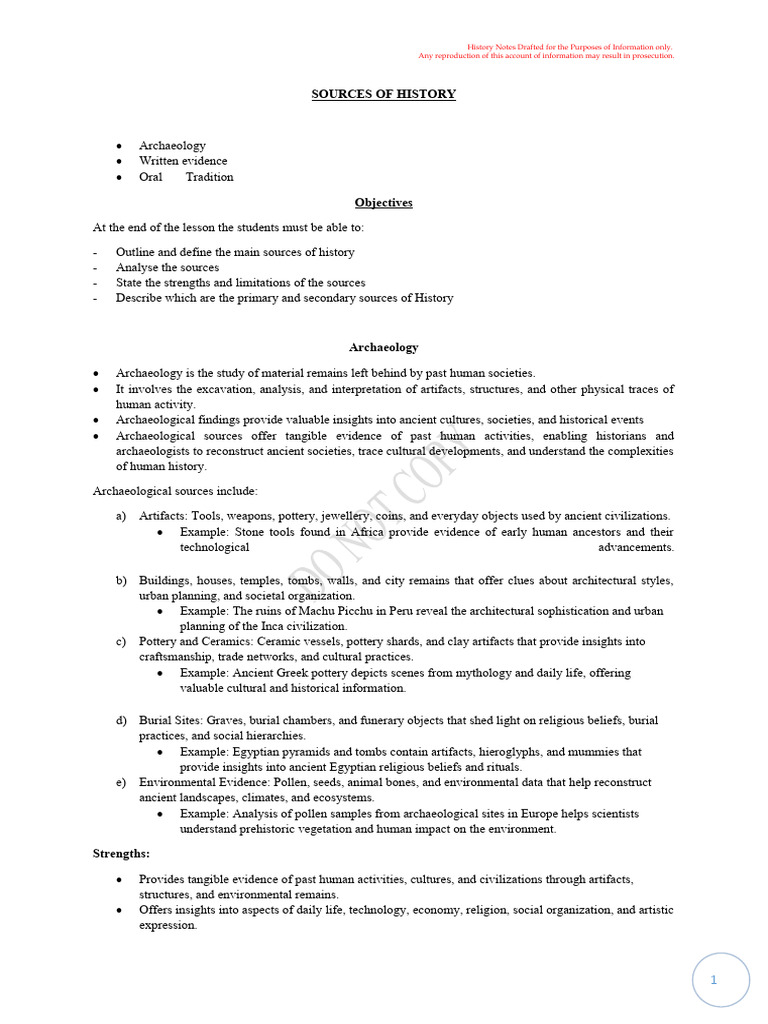 History O Level Notes ZIMSEC-1 | PDF | Archaeology | Oral Tradition