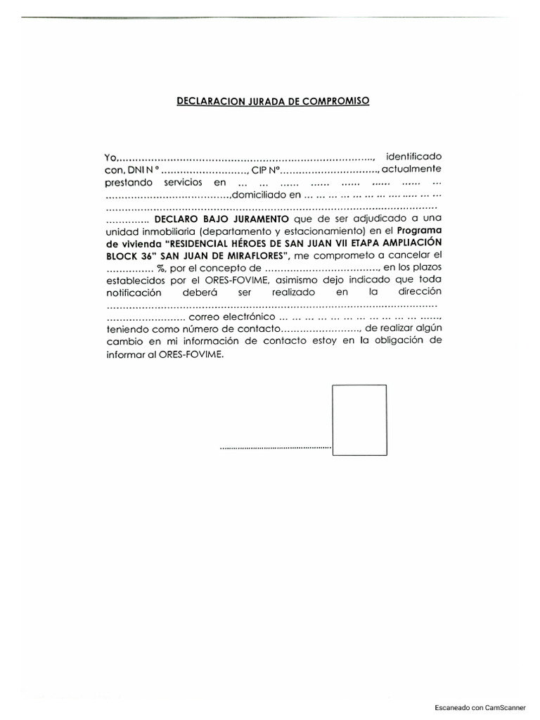 Declaracion de Jurada | PDF