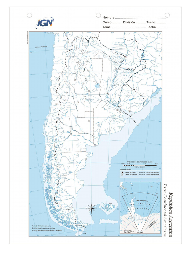 Mapa de La Republica Argentina - Ign | PDF