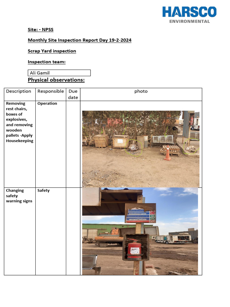 Scrap Yard Inspection | PDF