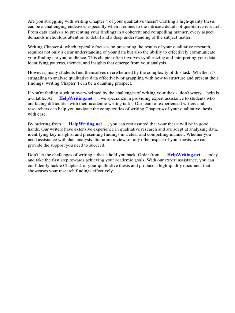 Chapter 4 Thesis Example Qualitative | Download Free PDF | Qualitative ... Chapter 4 Thesis Example Qualitative | Download Free PDF | Qualitative ...