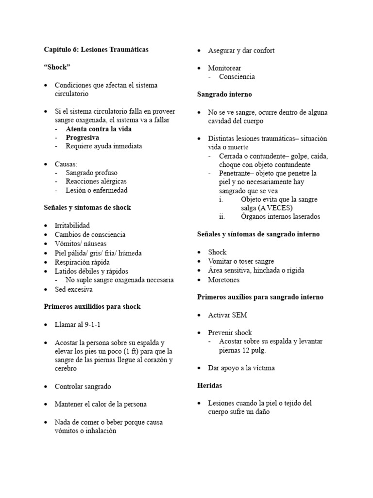 Cap. 6 Lesiones Traumáticas EDFI | PDF | Choque (circulatorio) | Herida