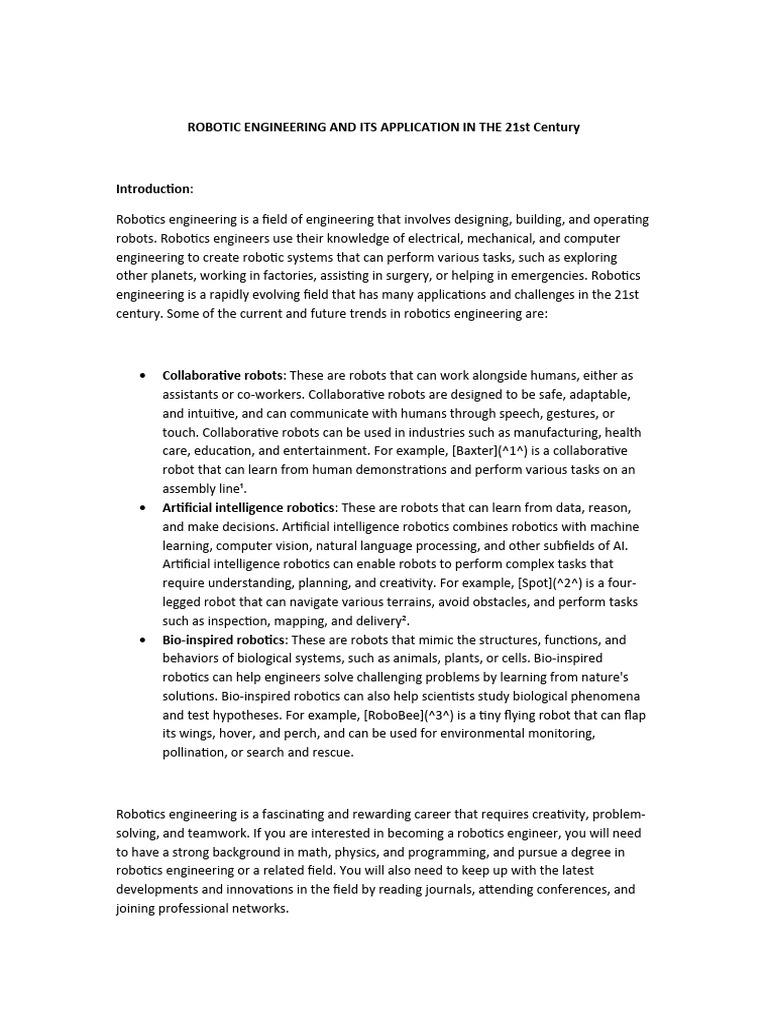 Robotics engineering-WPS Office | PDF