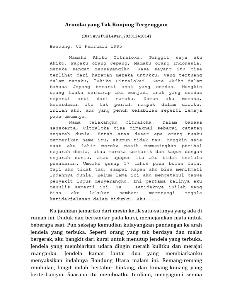 Arunika Yang Tak Kunjung Tergenggam | PDF