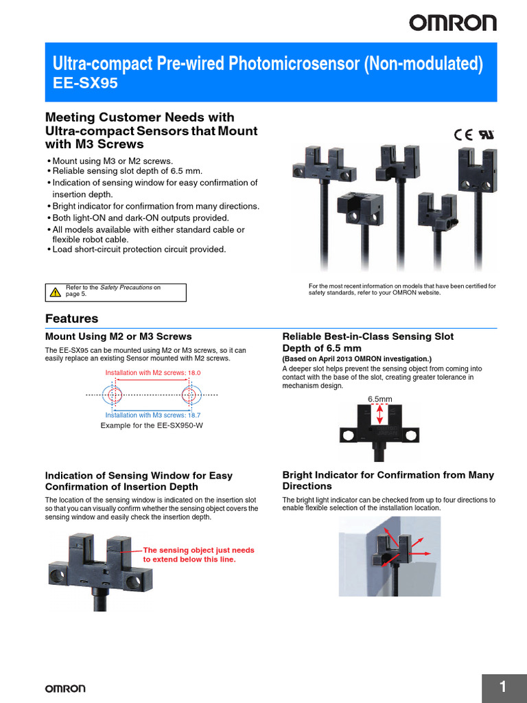 Ultra-Compact Pre-Wired Photomicrosensor | PDF | Power Supply ...