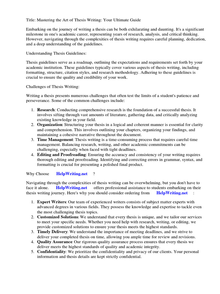 Thesis Guidelines | PDF | Thesis | Expert Thesis Guidelines | PDF | Thesis | Expert