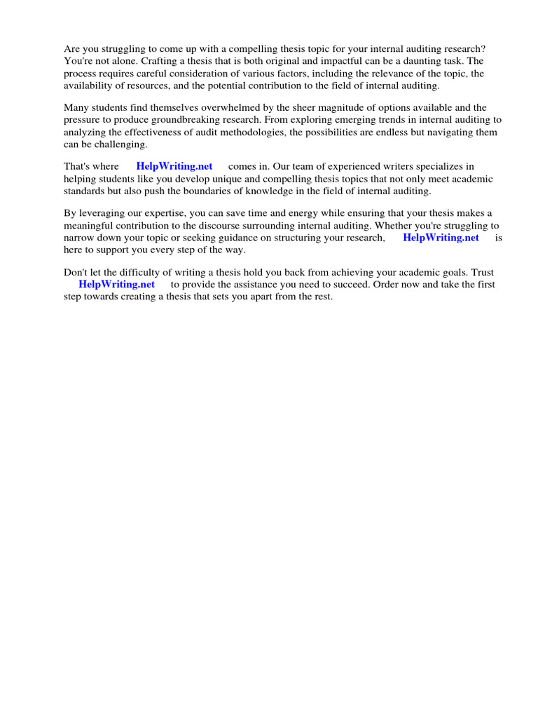 Internal Auditing Thesis Topics | PDF | Business