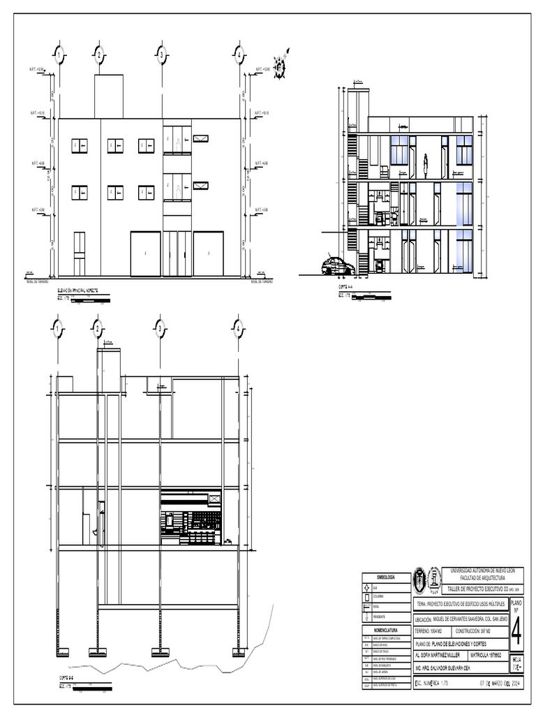 Corte y Elevación EJIII | PDF