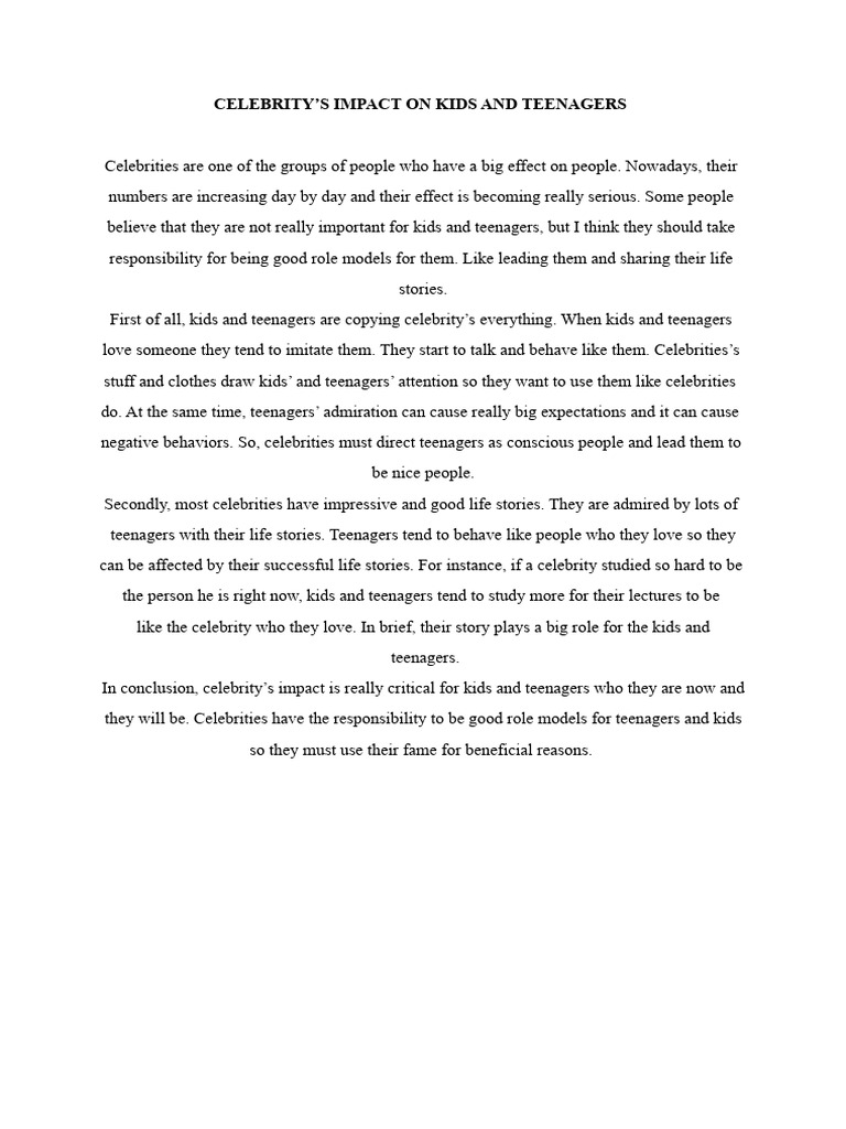 Celebrity Influence on Youth | PDF | Career & Growth