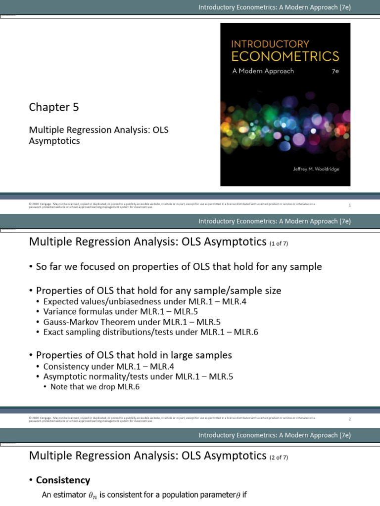 Lecture Slides Chapter 5-6 Wooldridge 7th Edition | PDF | Coefficient Of Determination ...
