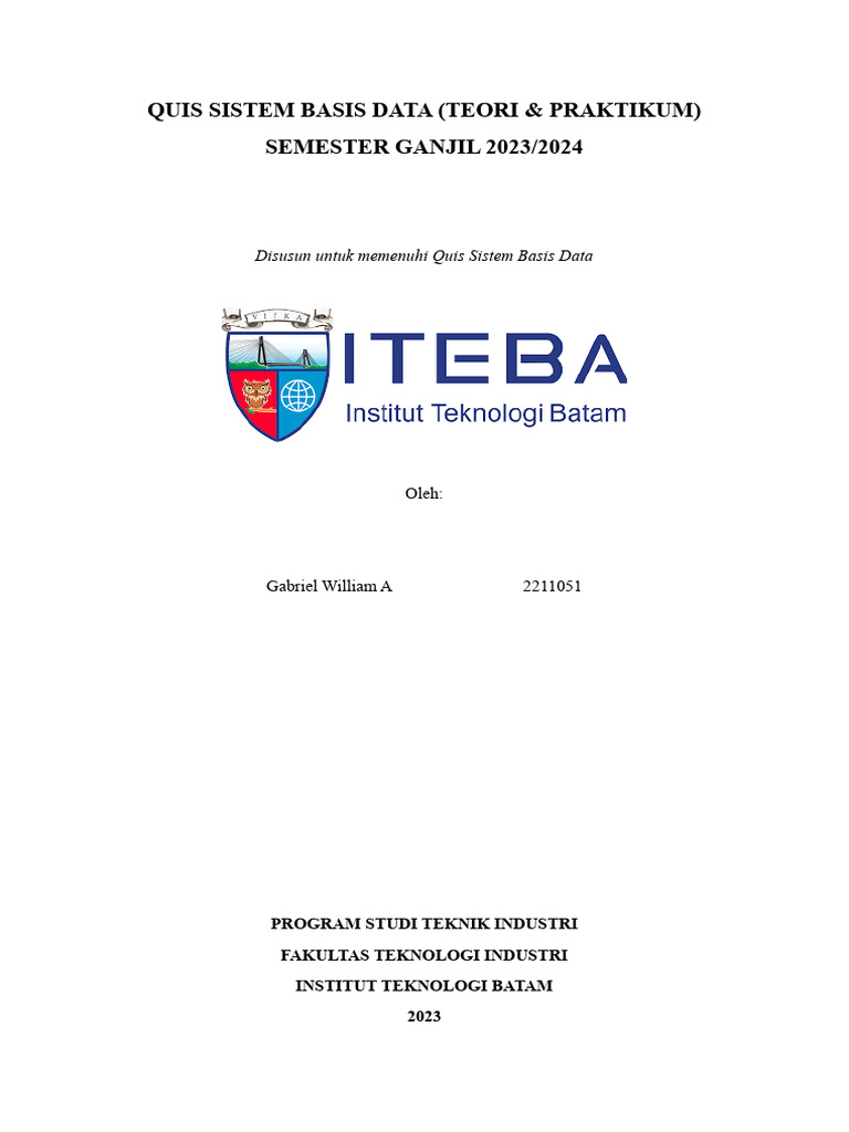 Quis Basis Data Gabr | PDF | Hukum | Kesehatan Holistik