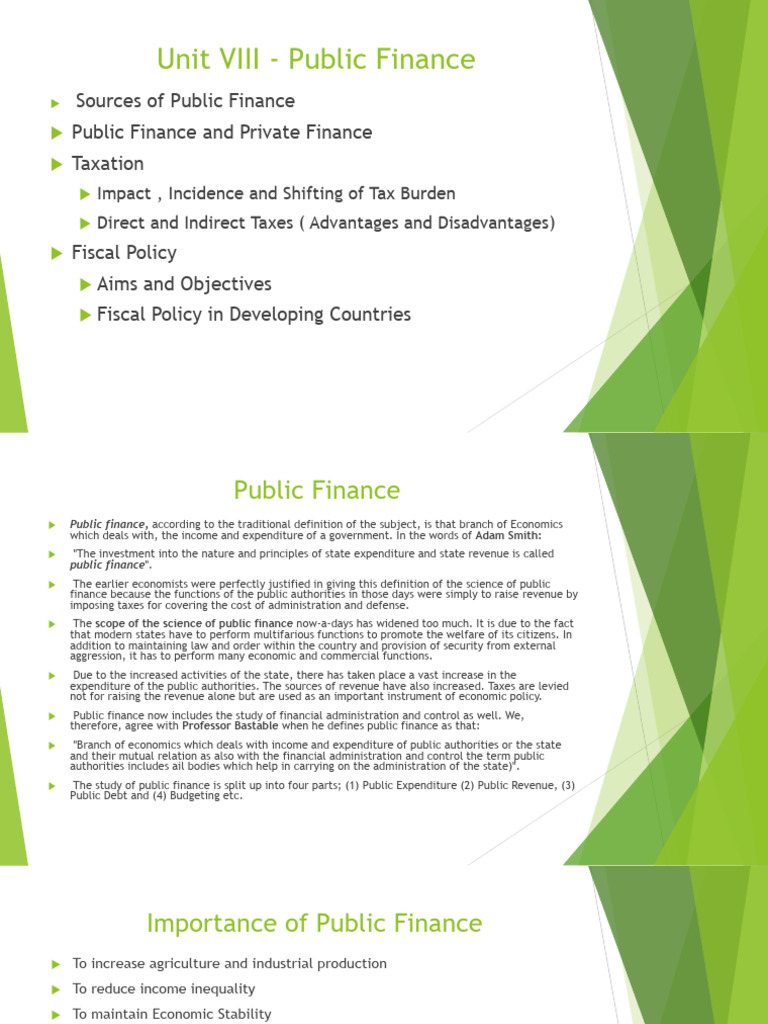 Overview of Public Finance Concepts | PDF