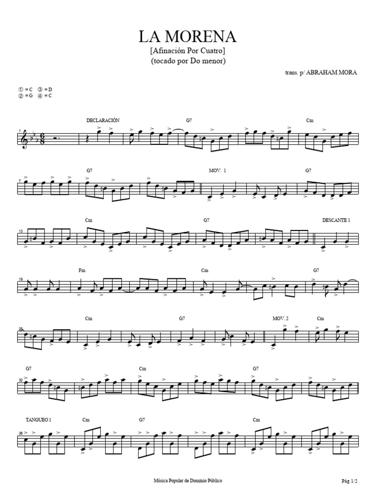 Acordes y Letra de La Morena | PDF