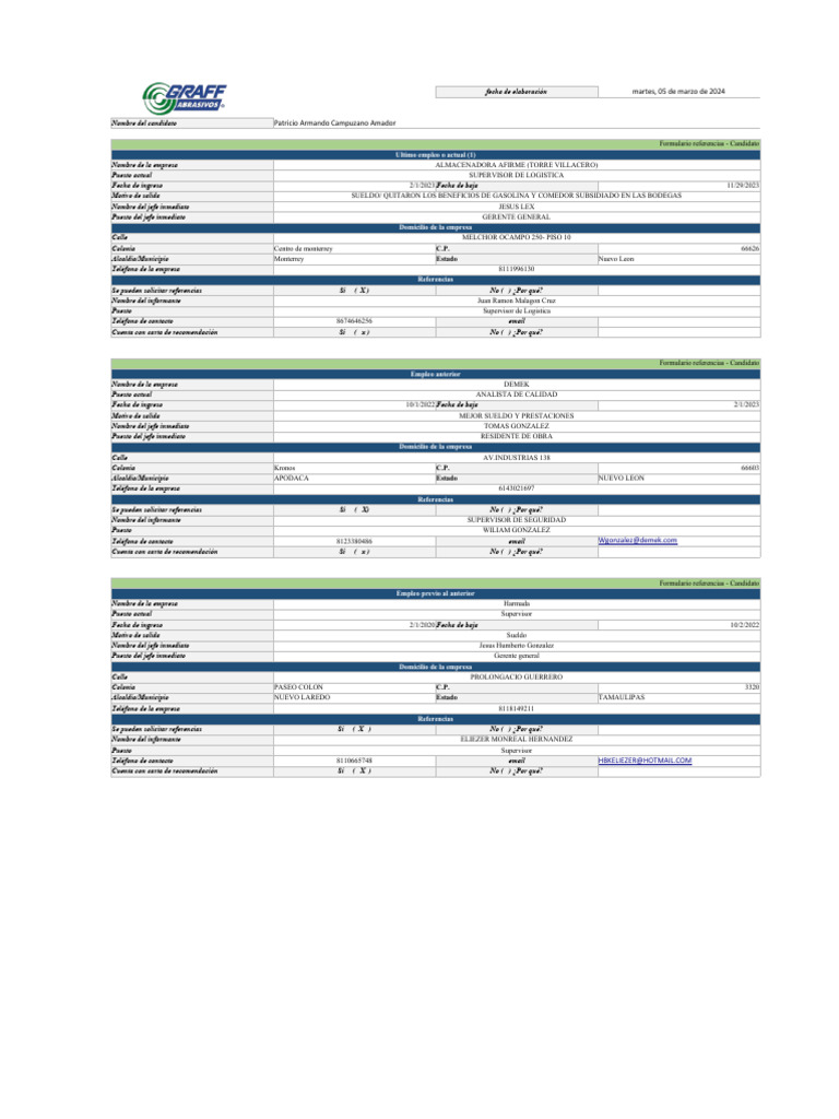 04 FORH-26 Ver 01 Formato Validación de Referencias | PDF | Economias