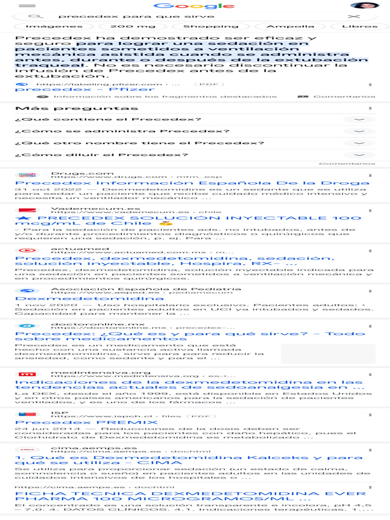 Precedex | PDF | Drogas que actúan sobre el sistema nervioso ...