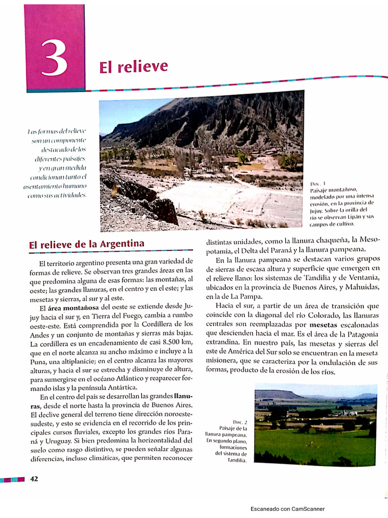 Unidad N° 3 - El Relieve | PDF