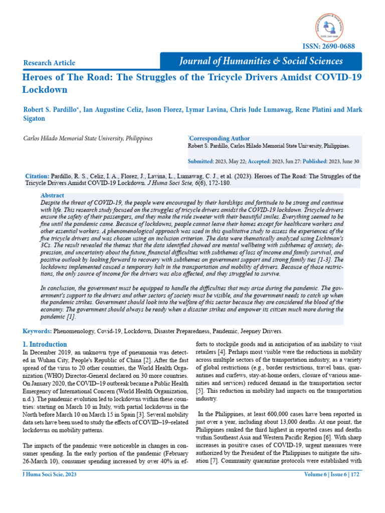 heroes-of-the-road-the-struggles-of-the-tricycle-drivers-amidst-covid19-lockdown (1) | PDF ...