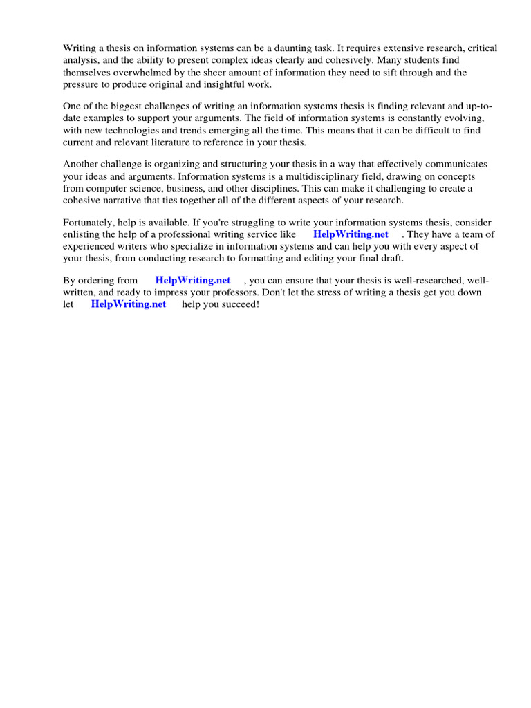 Information System Thesis Examples | PDF | Computers