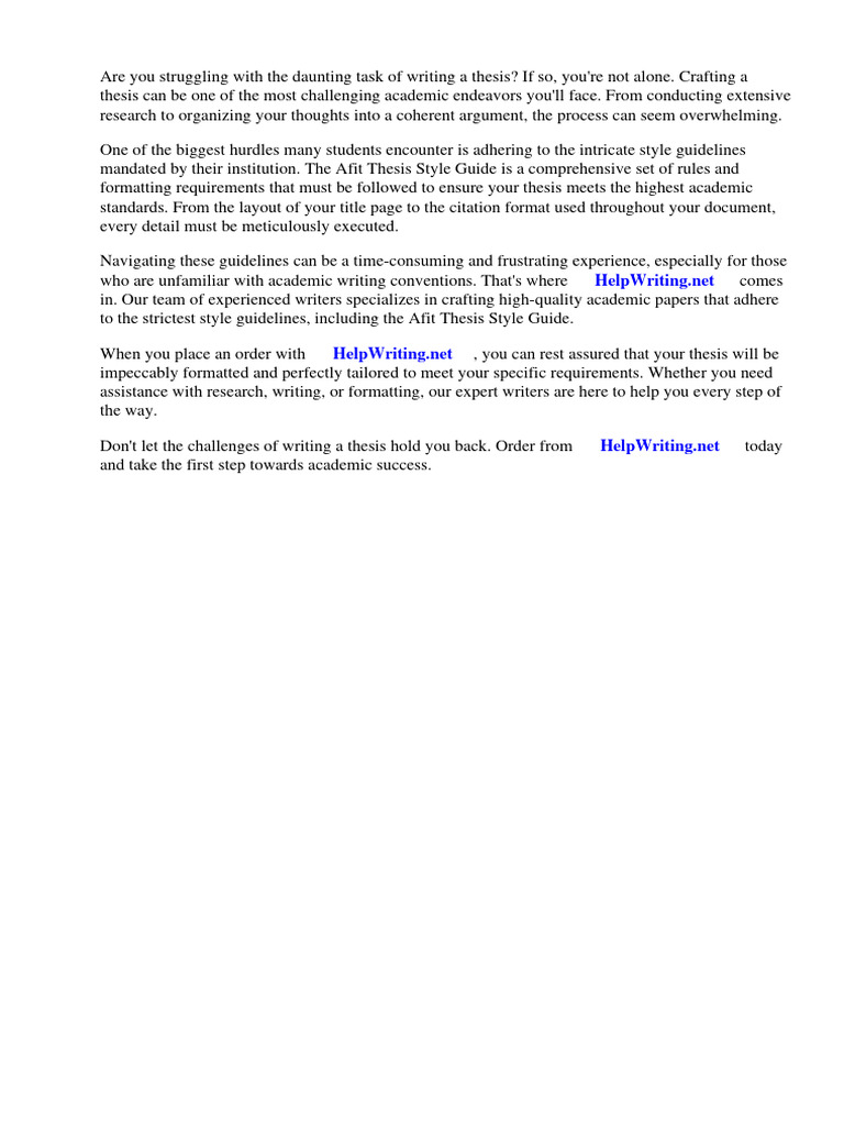 Afit Thesis Style Guide | PDF | Thesis | Citation