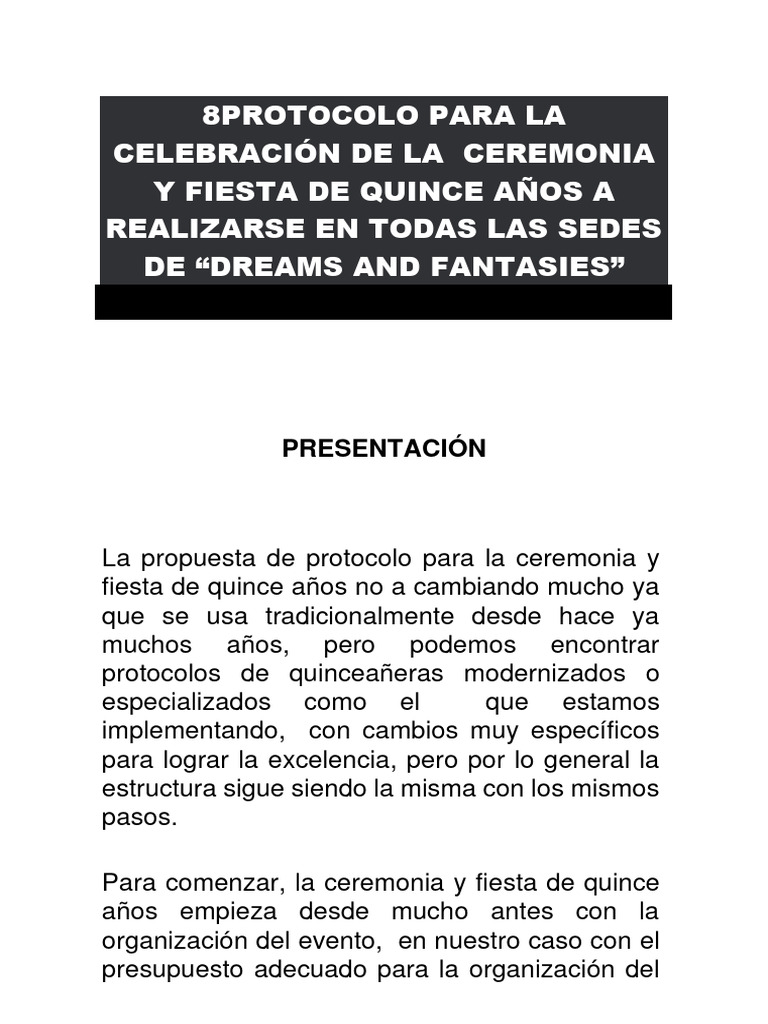 Ceremonia y Fiesta de 15 Años-1 | PDF | Ceremonias | Observancias