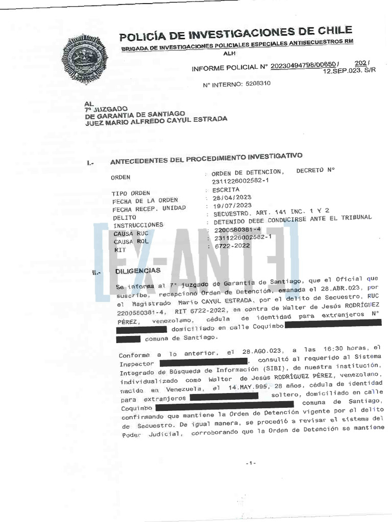 Informe de La PDI Walter Rodríguez (1) Ok | PDF