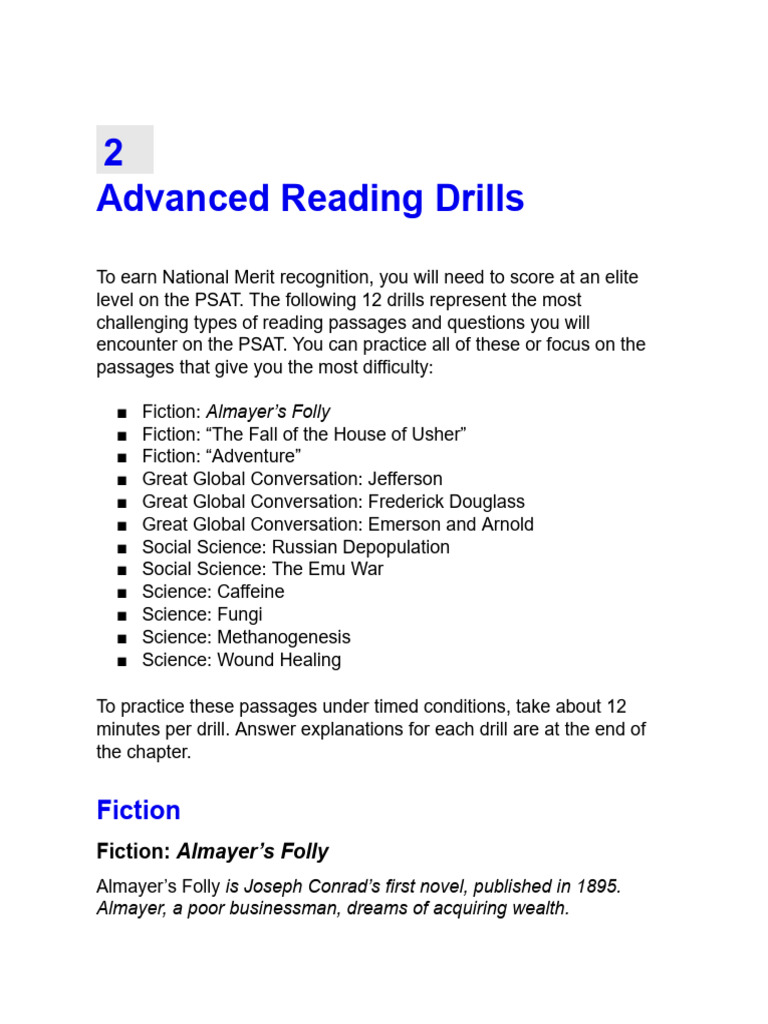 PSAT - Reading Final Day | PDF