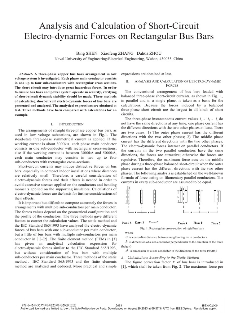 Analysis and Calculation of Short-Circuit Electro-Dynamic Forces On ...